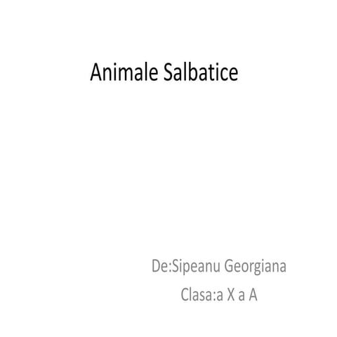 Animale salbatice | PPT