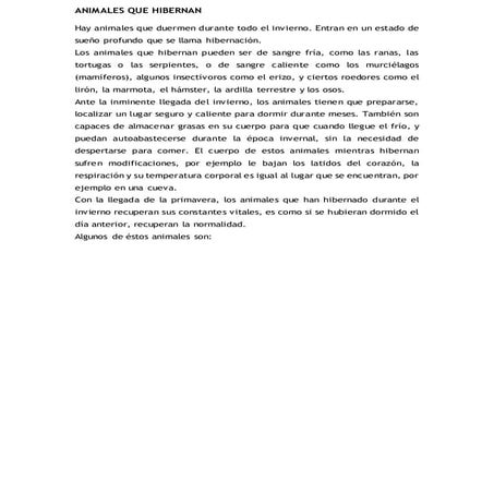 La hibernación | PPTX
