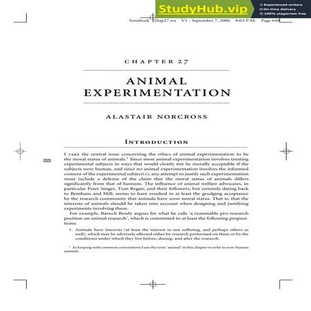 Animal Experimentation | PDF