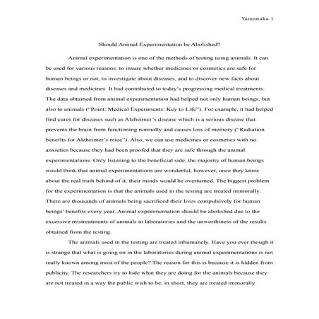 Animal experimentation essay | DOC