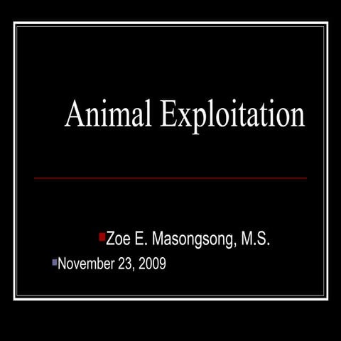 Animal Exploitation | PPT