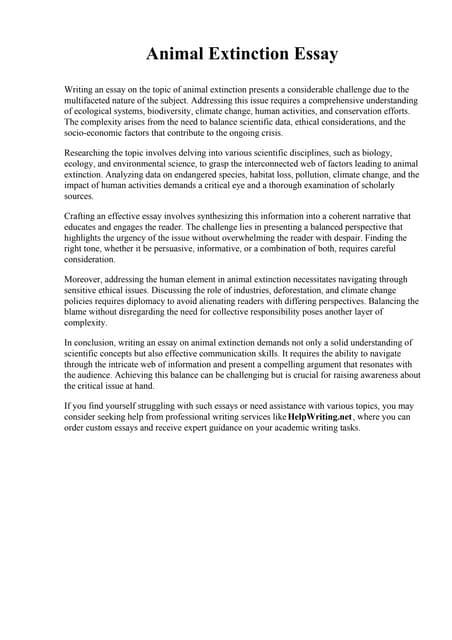 Essay On Extinct Animals.pdf