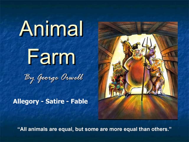 Chapter 1 - language techniques in Animal Farm - George Orwell | PPTX
