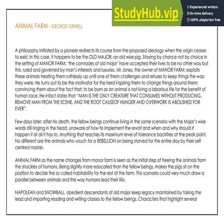 ANIMAL FARM -GEORGE ORWELL | PDF