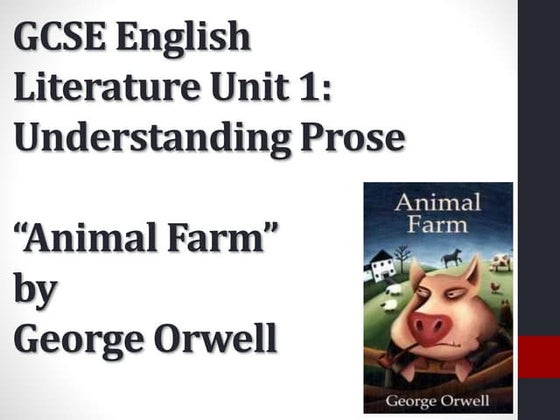 Chapter 1 - language techniques in Animal Farm - George Orwell | PPTX