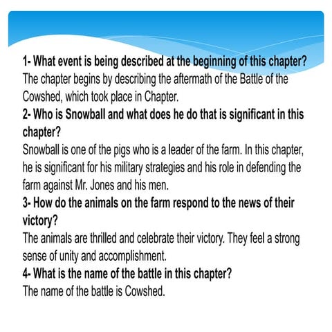 Animal Farm chapter 4 analsys and summary | PPTX