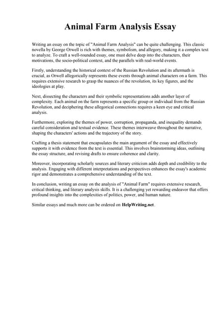 Satire In Animal Farm Essay.pdf