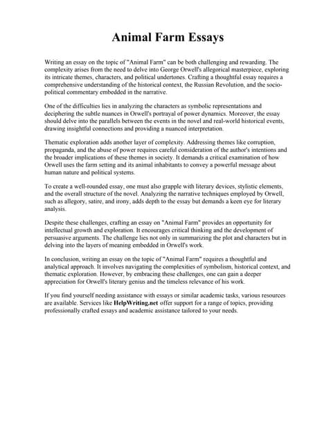Essay Of Animal Farm.pdf | Science