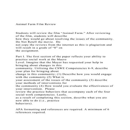 Animal Farm Film Review Students will review the film .docx
