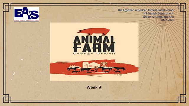 Chapter 1 - language techniques in Animal Farm - George Orwell | PPTX