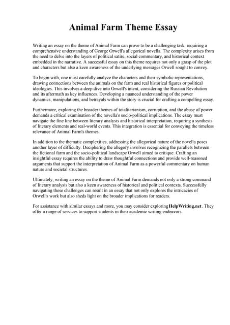 Satire In Animal Farm Essay.pdf