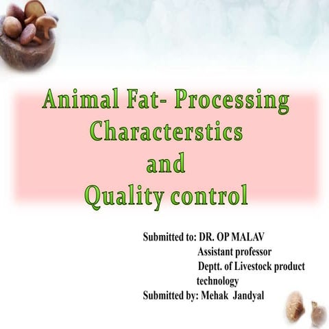 Animal fat process final ppt. | PPTX
