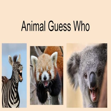 Interactive Animal Guess Who Game with Vocabulary and Jokes | PPTX