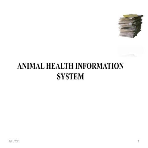 Animal health information system 2 | PPT