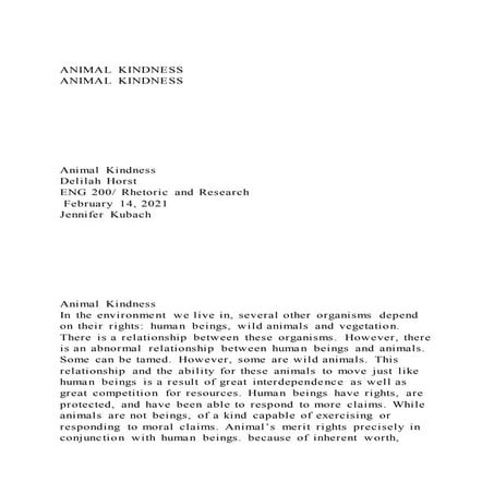 Animal kindness | DOCX