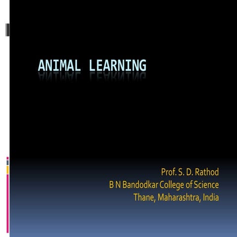 Ethology: Animal learning | PPTX
