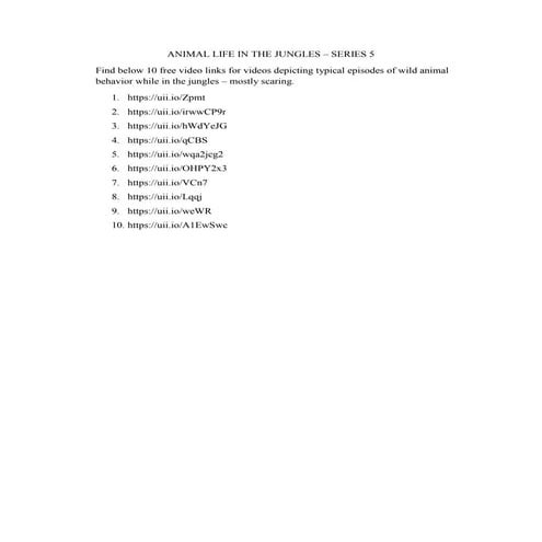 Animal life in the jungle series 5 | PDF