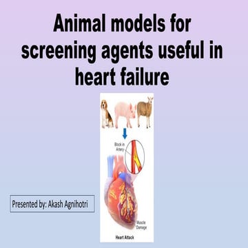 Animal models for screening agents useful in Heart Failure | PPTX