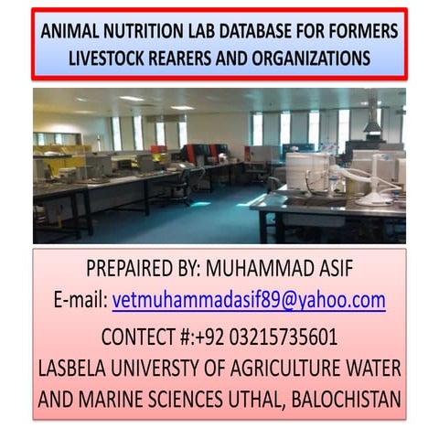 Animal nutrition lab database for formers livestock rearers | PPTX