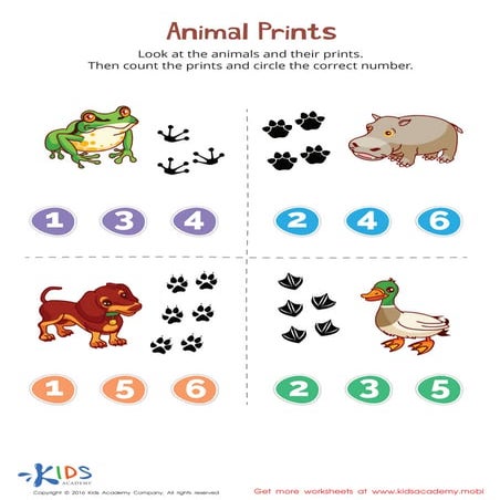 Animal prints - Matching game for kids | PDF