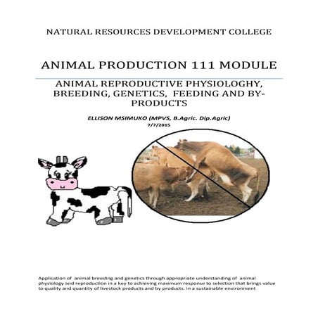 Animal production 111 | PDF