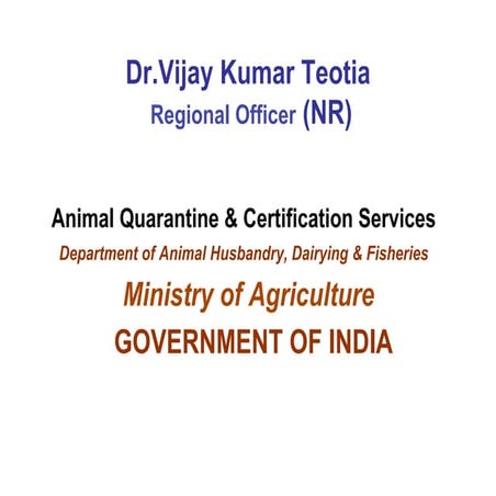 Animal Quarantine and Certification Services | PDF