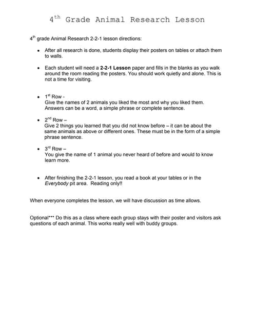 4th gradeanimalresearchrequirements | PDF