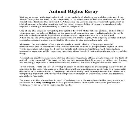Animal Rights Essay. Animal rights research paper. Free Animal Rights ...