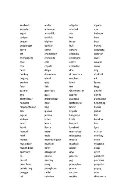 Animals vocabulary part 3 | PDF
