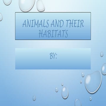 animals and their habitat.power point presentation | PPTX