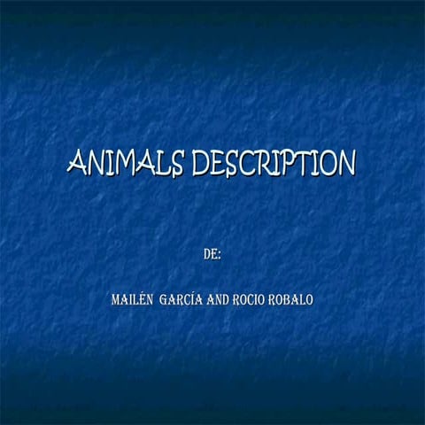 Animals description | PPT