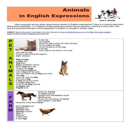 English Expressions with Animals | PDF