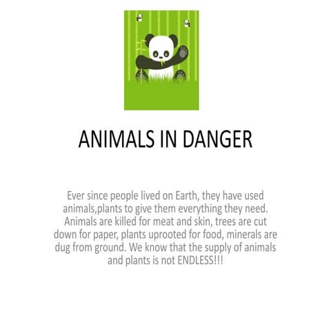 Animals in danger | PPTX