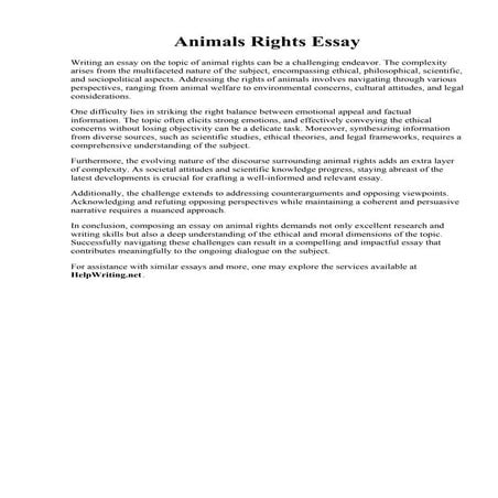 Animals Rights Essay. Animal Right Essay Essay on Animal Right for ...