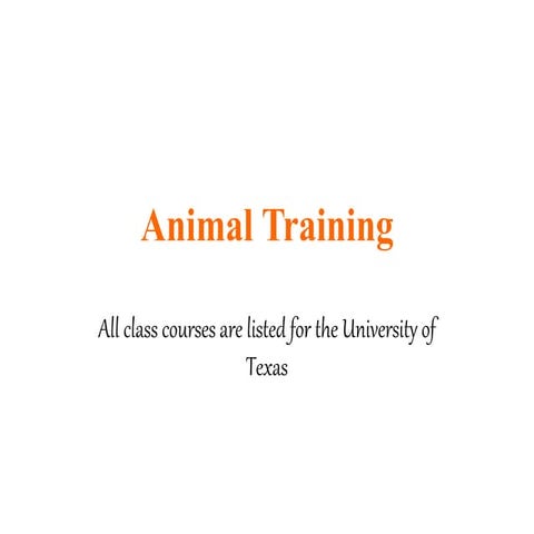 Animal Training | PPTX