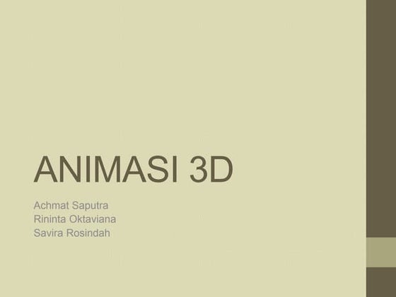 Rencana Tugas Animasi 3D | PPT