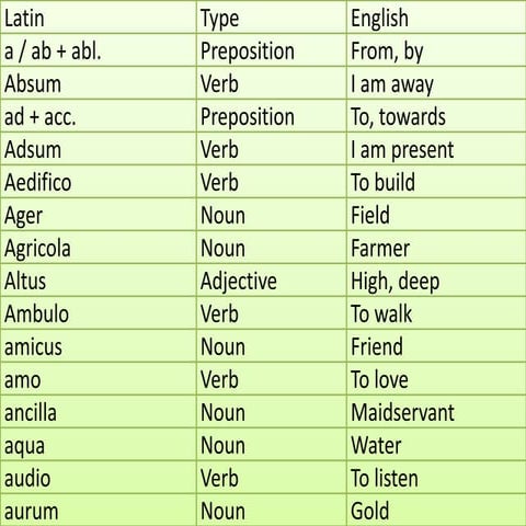 Animated latin vocab | PPTX