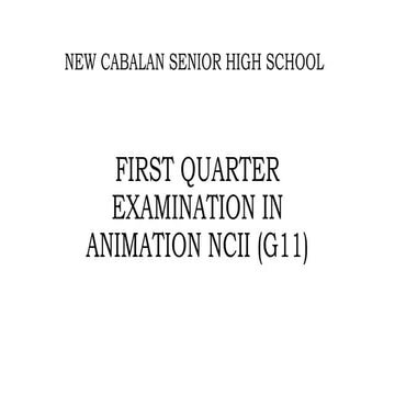 Animation - 1st Quarter Exam ssssssssssssssssssssssssssssssssssss | PPTX