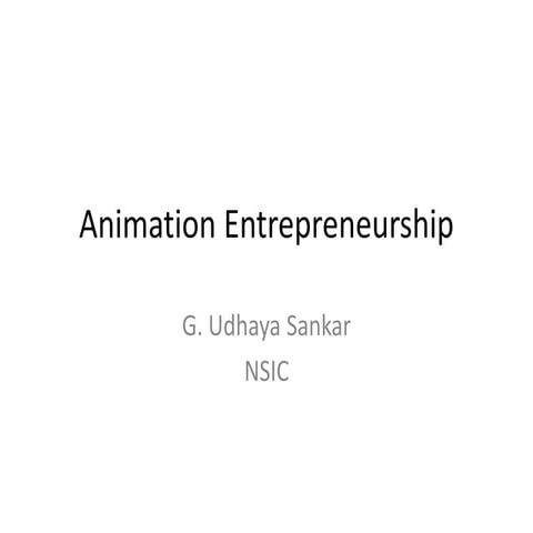 Animation entrepreneurship | PDF