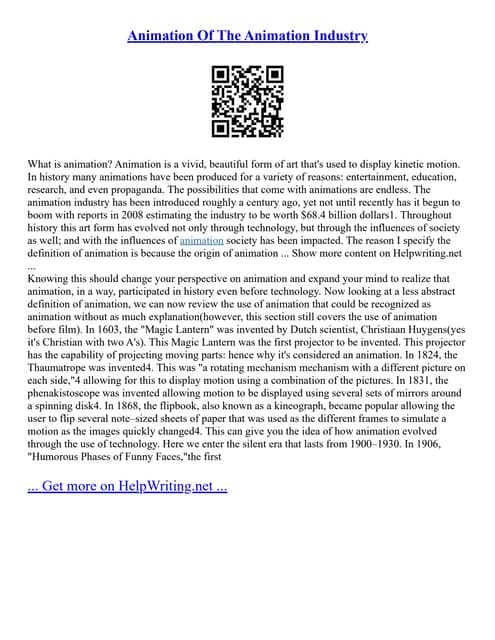 The Evolution of Animation in Film - Mark Murphy Director | PDF