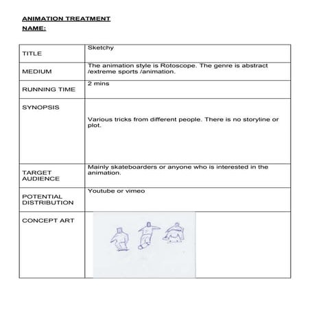 Animation treatment | DOCX | Computer Animation | Computer Software and Applications