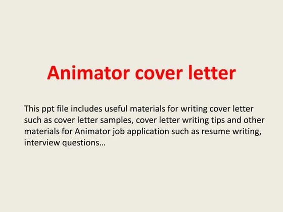 Stage manager cover letter | PPT