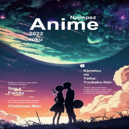 Najlepsze Anime 2022 roku wg serwisu Animeholik | PPTX