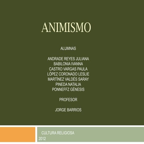 El Animismo | PPT