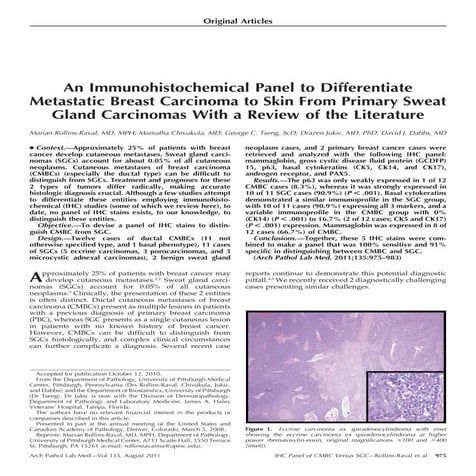 An immunohistochemical panel to differentiate | PDF