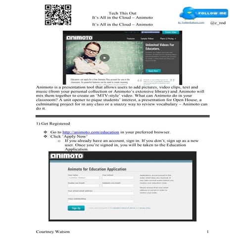 Animoto Directions | PDF