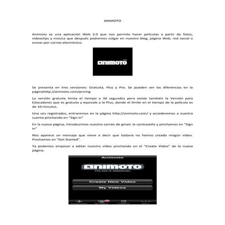 Tutorial de Animoto Para El Blog | PPT