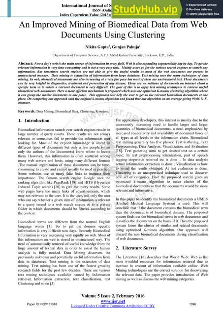 An Improved Mining Of Biomedical Data From Web Documents Using