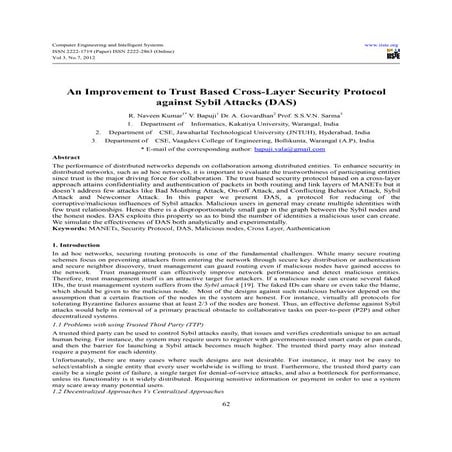 An Improvement To Trust Based Cross Layer Security Protocol Against