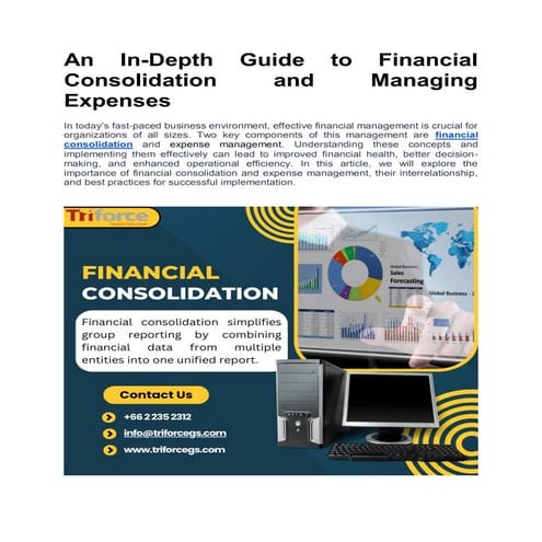 An In-Depth Guide to Financial Consolidation and Managing Expenses | PDF